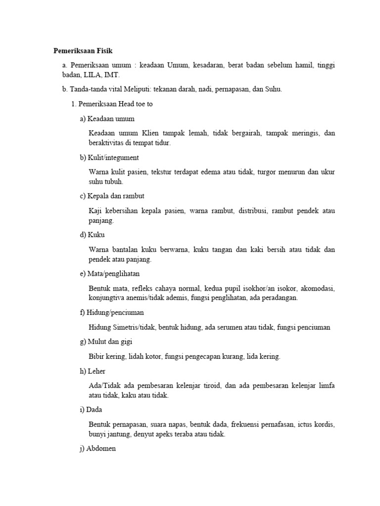 Pemeriksaan Fisik HEG | PDF