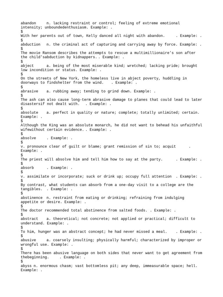 Formatted Vocabulary | PDF