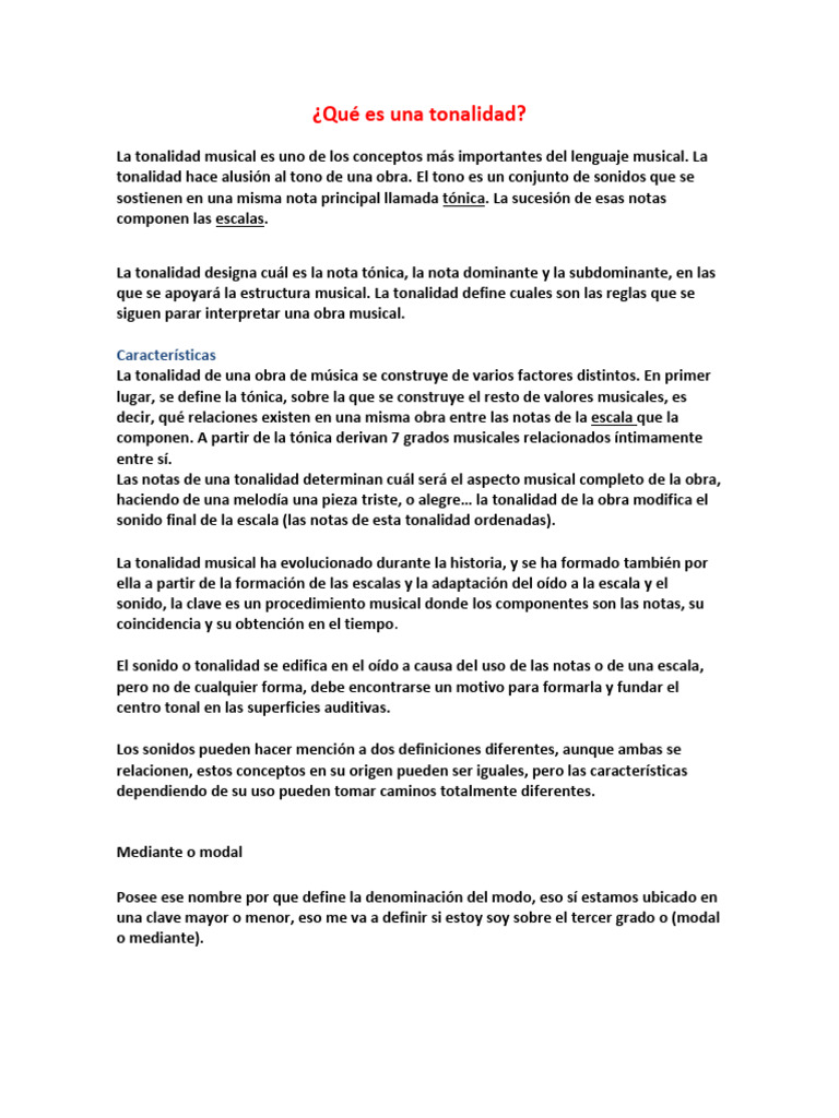 Qué Es Una Tonalidad | PDF