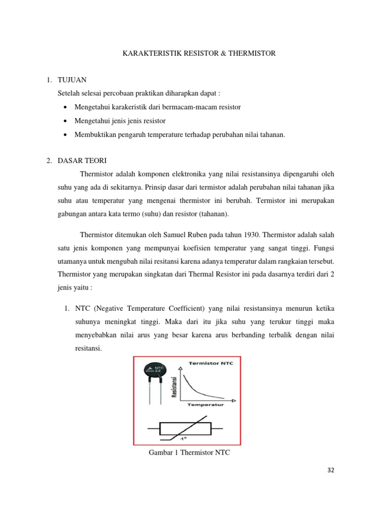 8 - Karakteristik Resistor Dan Thermistor | PDF