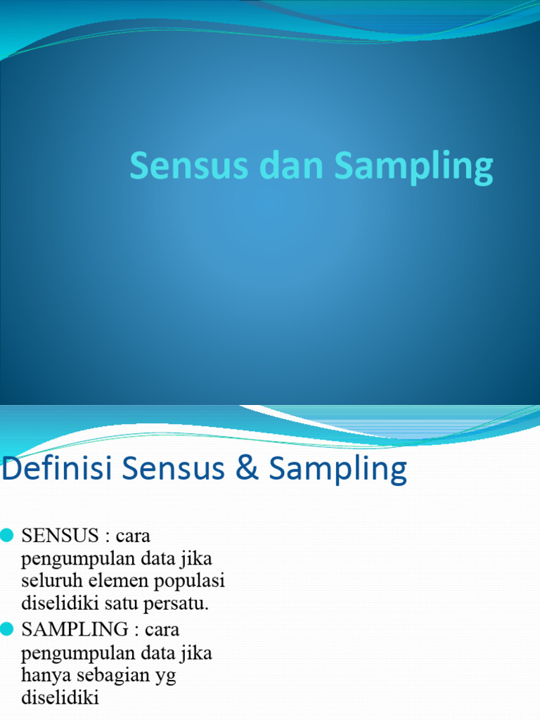 Sensus Dan Sampling | PDF | Sains & Matematika