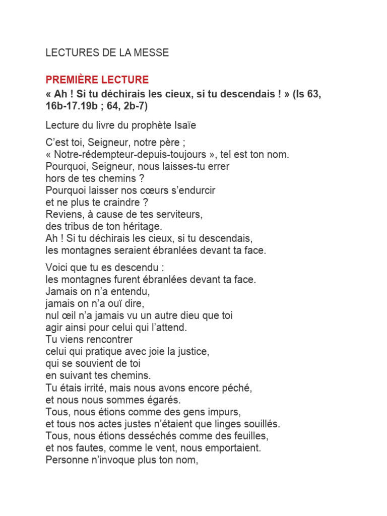 Lectures de La Mess1 | PDF