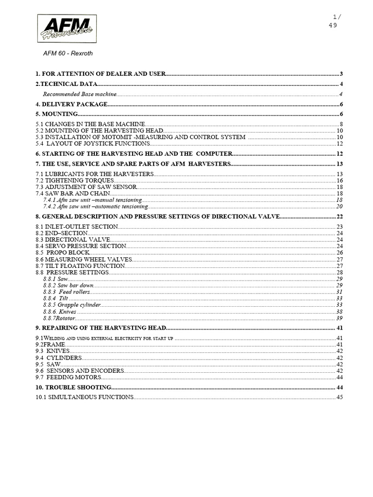AFM 60 Manual | PDF | Valve | Bearing (Mechanical)