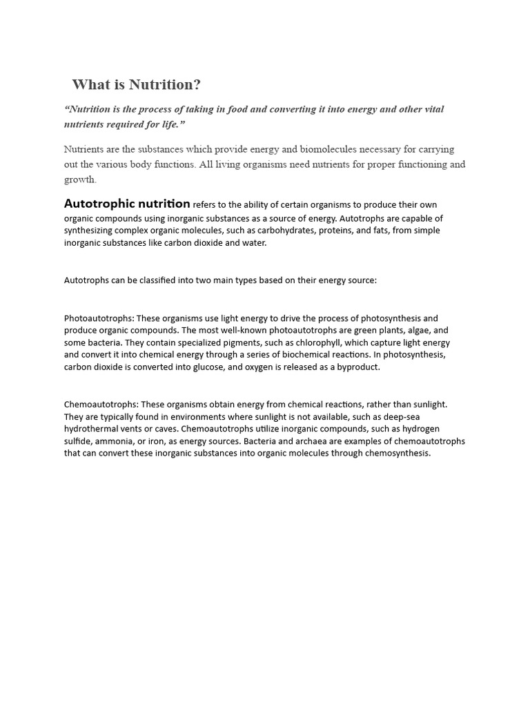 Nutrition | PDF | Science & Mathematics