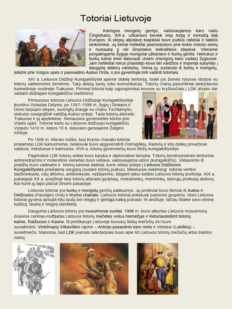 Totoriai Lietuvoje | PDF