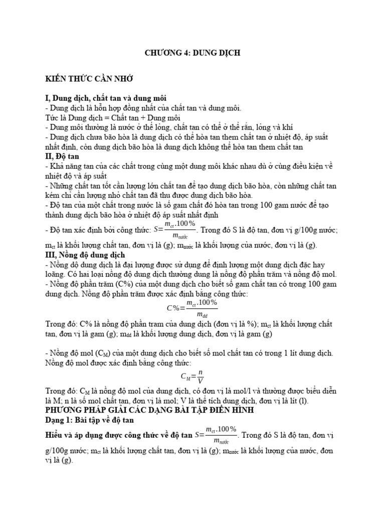 4. CHƯƠNG 4 - DUNG DỊCH | PDF