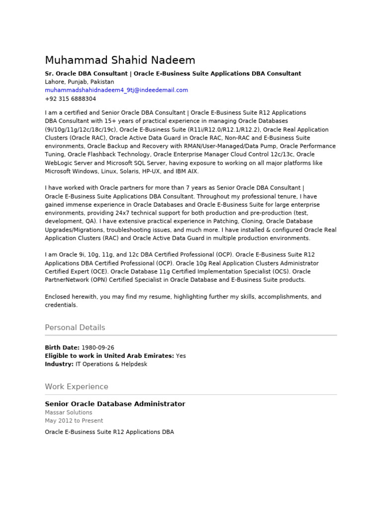 Resume Muhammad Shahid Nadeem 1 | PDF