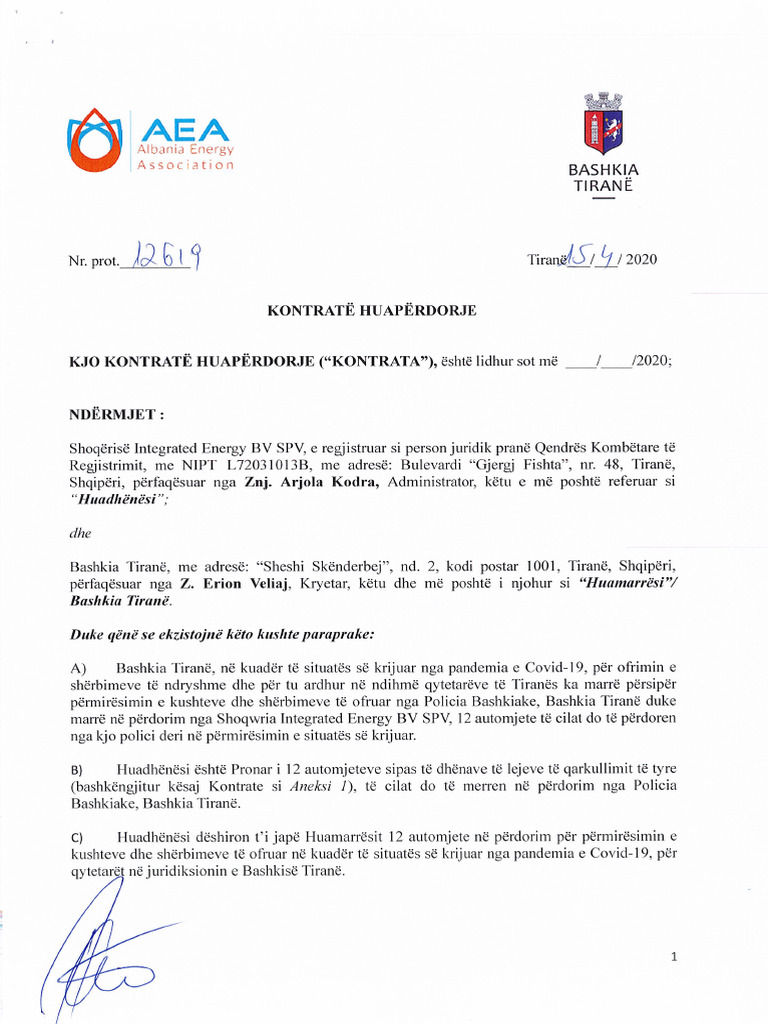 Kontrate Huaperdorje - Iebv - Bashkia Tirane | PDF