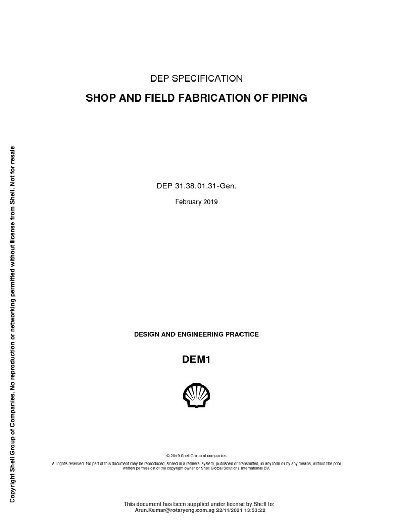 Dep 31.38.01.31 | PDF | Pipe (Fluid Conveyance) | Mechanical Engineering
