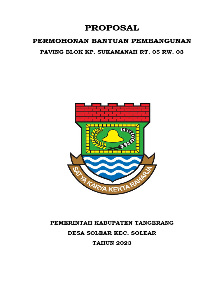 Proposal Paving Blok Desa Solear 2023 | PDF