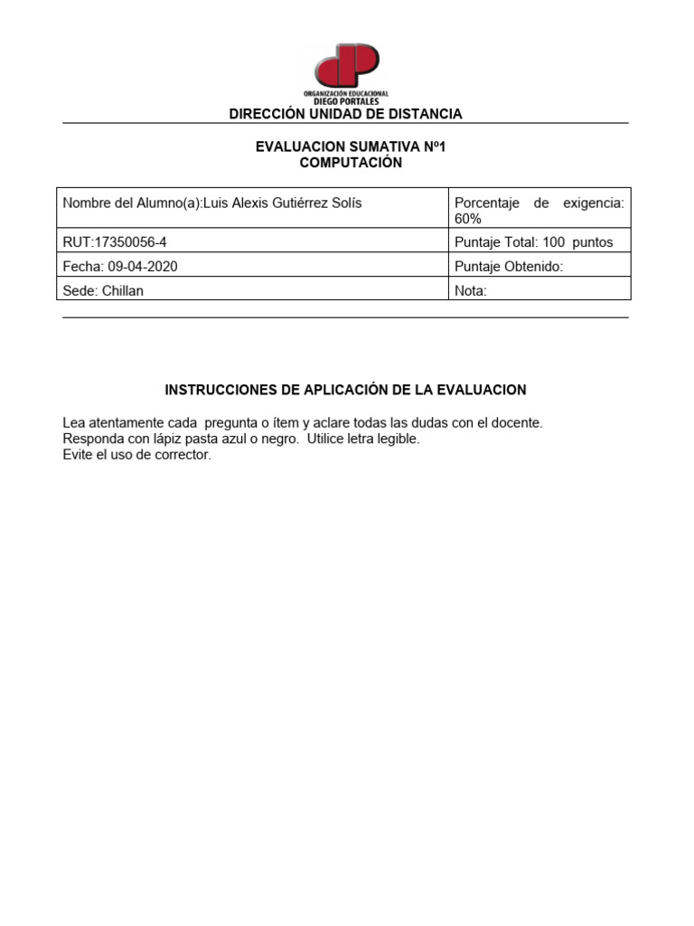 Eva. 1 y 2 Computacion Resuelta | PDF | Informática
