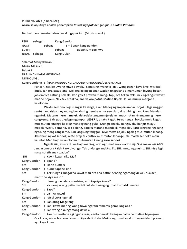 Lawak Ngapak | PDF