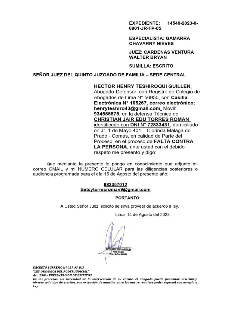 Escrito - Christian Jair Edu Torres Roman - Datos Completos para ...