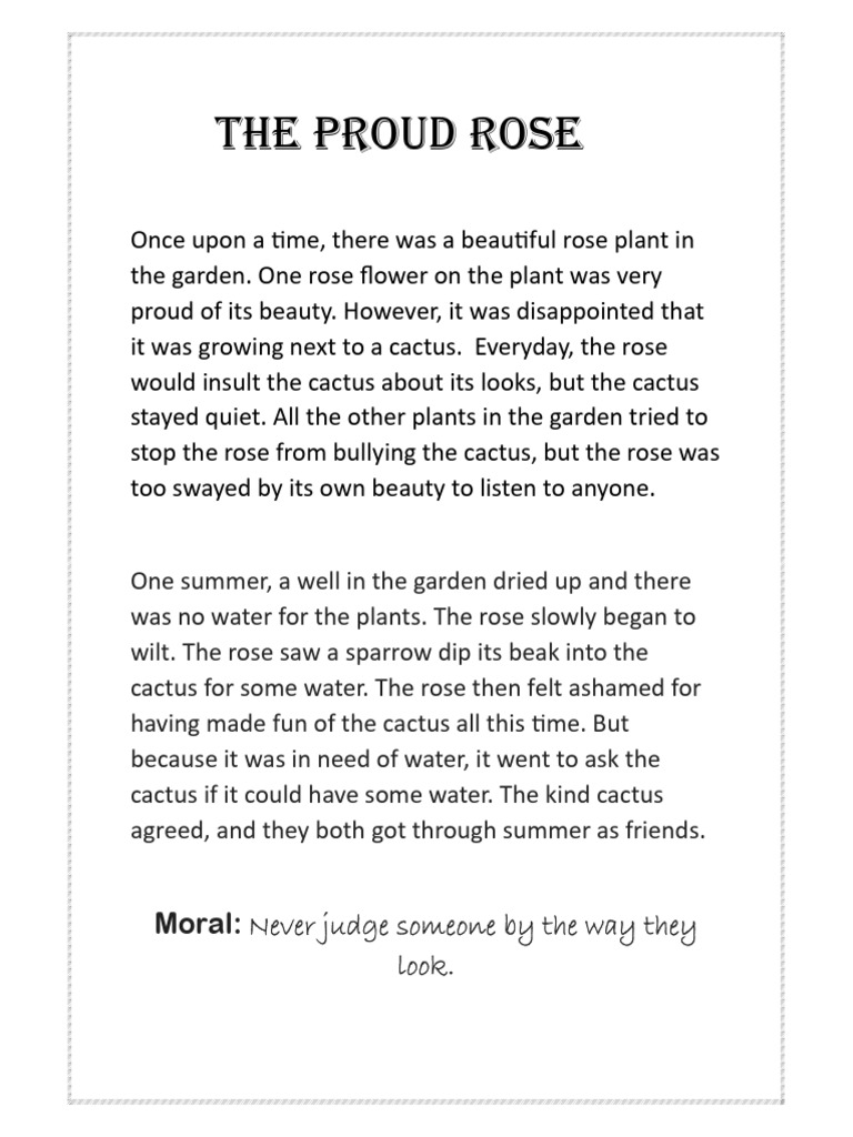 The Proud Rose: A Moral Tale | PDF
