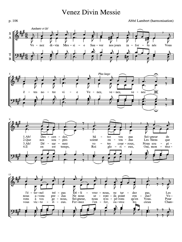 Venez Divin MessieCARNET | PDF