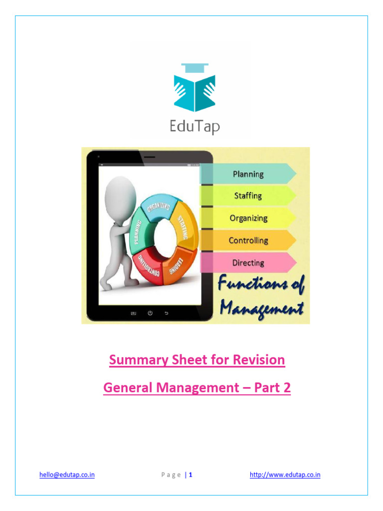 Summary Sheet - General Management Part 2 Lyst2879 | PDF