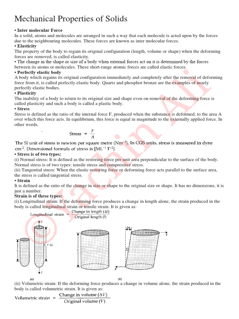 Mechanical Properties of Solids | PDF