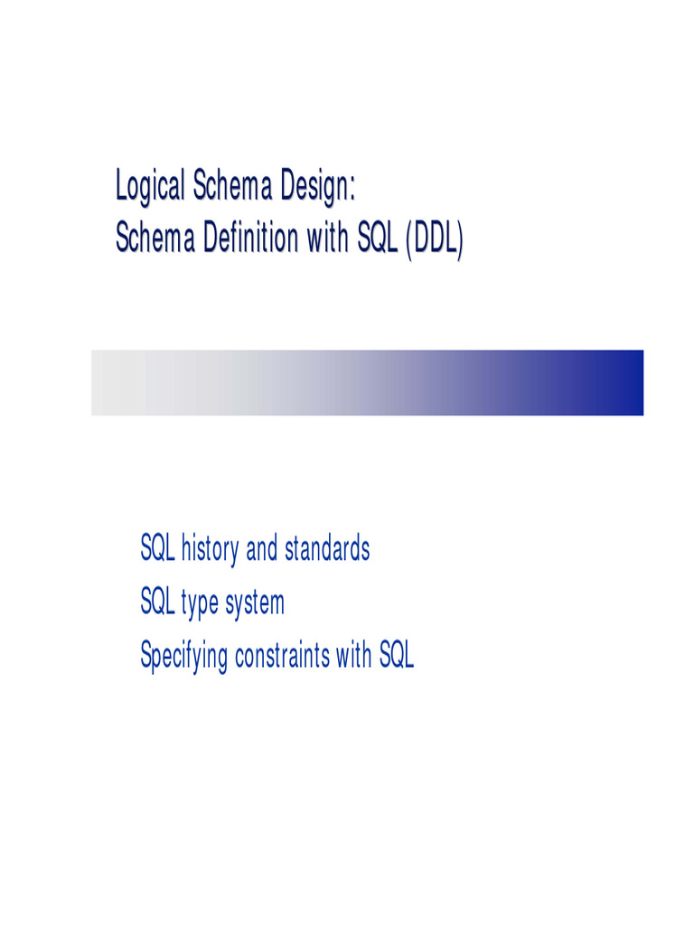 Logical Schema Design SQL 1639487464 | PDF