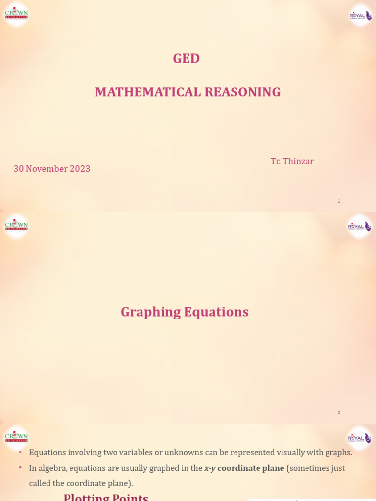 GED Math: Graphing & Equations | PDF