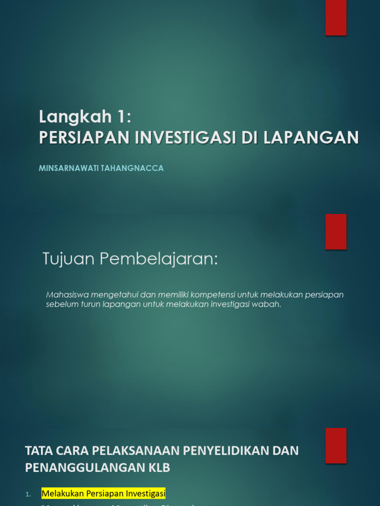 Persiapan Investigasi Wabah KLB | PDF