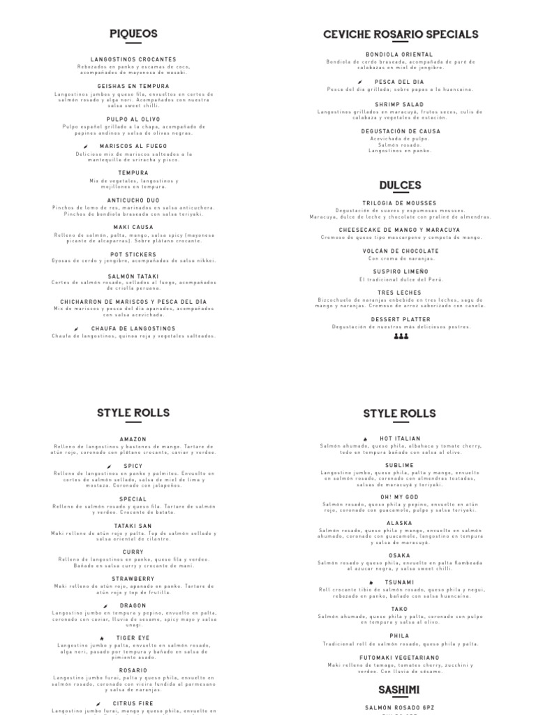 Menu Ceviche | PDF
