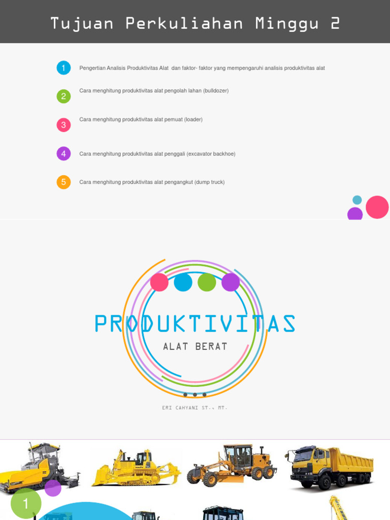 Analisis Produktifitas Dozer, Dump Truck, Loader, Dan Backhoe | PDF