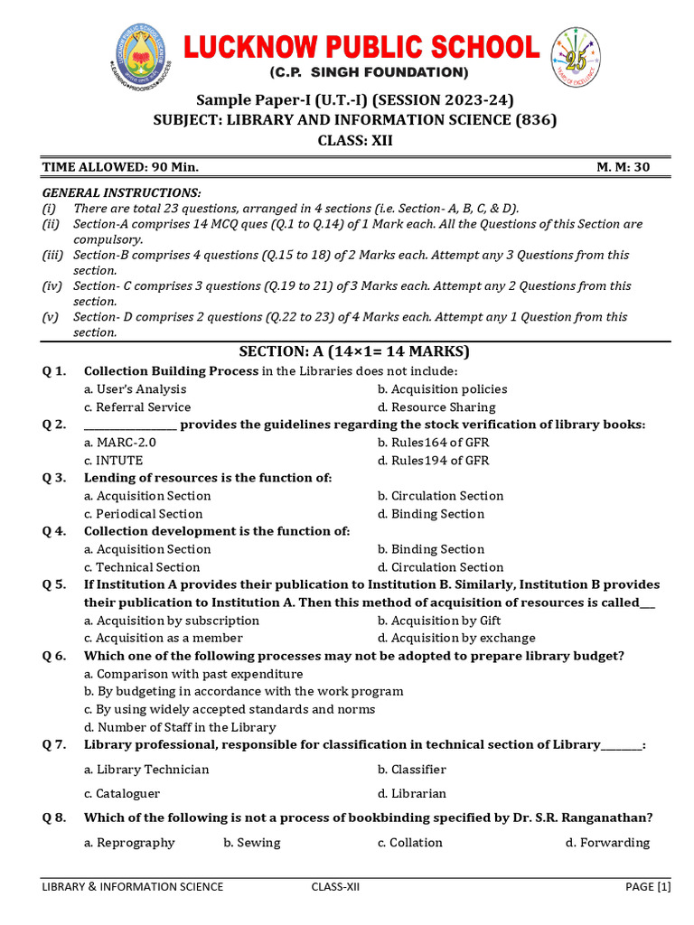 Library Science | PDF | Libraries | Bibliography