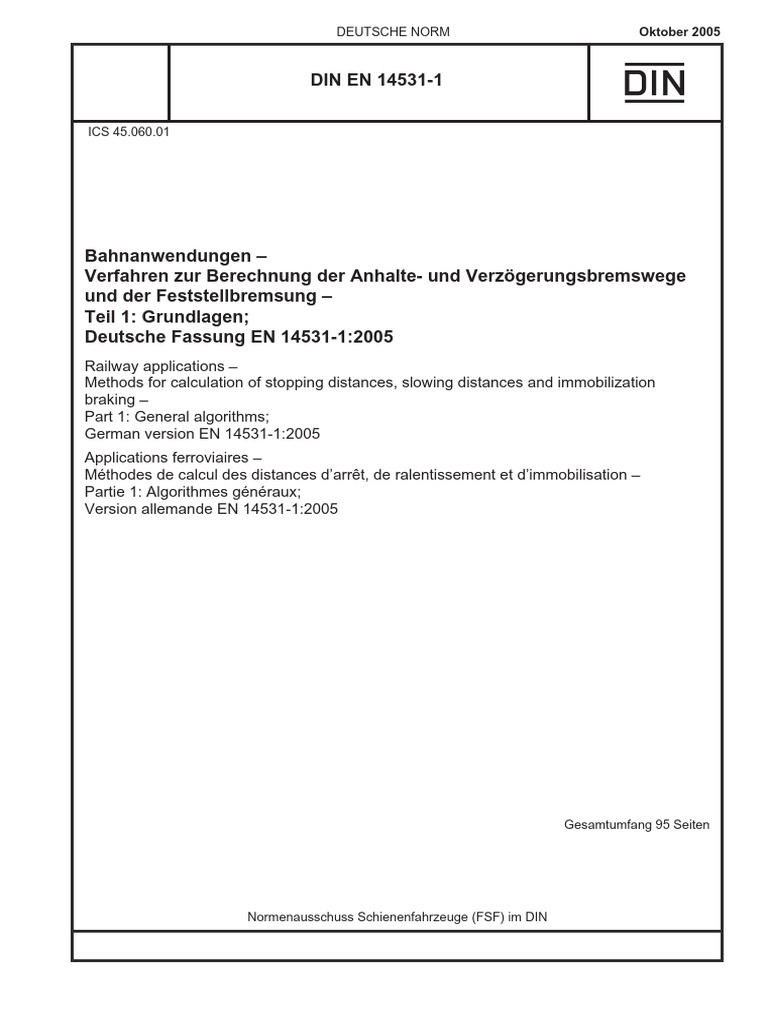 Din en 14531-1-2005 | PDF