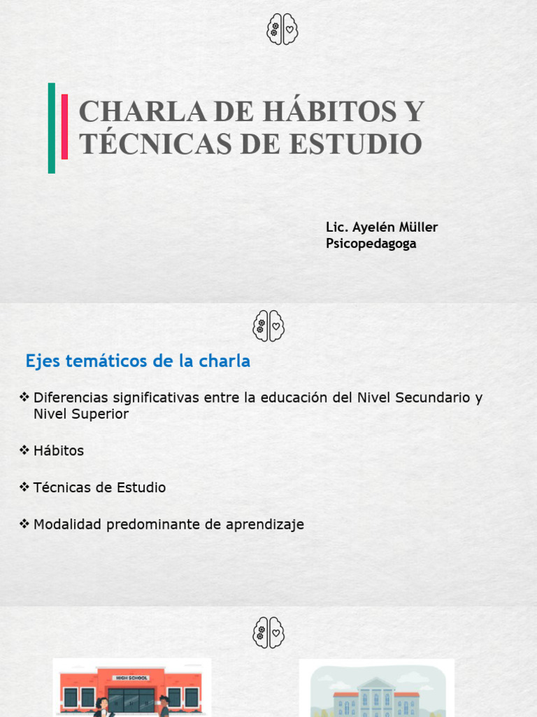 Charla de Hábitos y Técnicas de Estudio | PDF | Color | Habilidades de ...