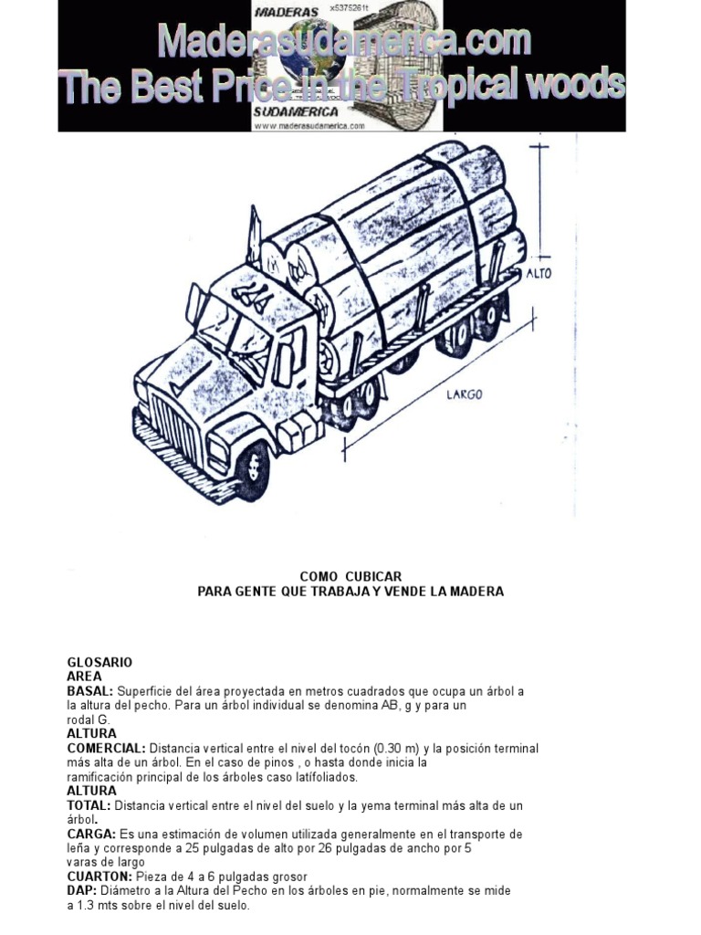 Como Cubicar La Madera | Descargar gratis PDF | Volumen | Arboles