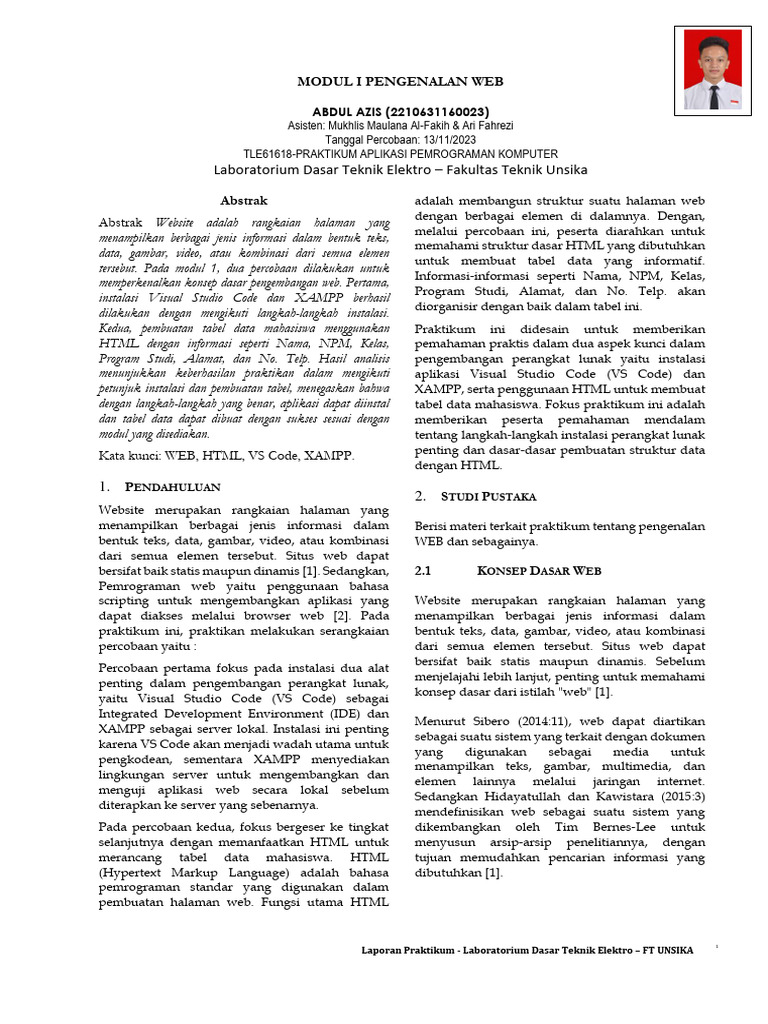Laporan Praktikum Modul 1 Pengenalan Web | PDF | Komputer