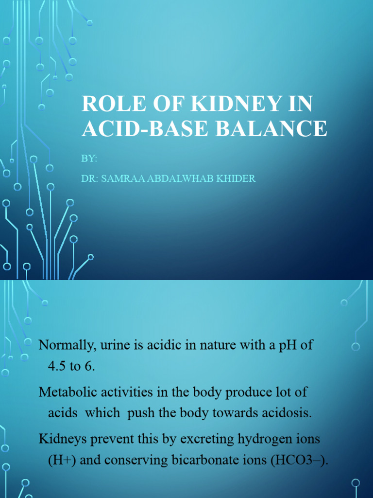 Role of Kidney in Acid Base Balance | PDF