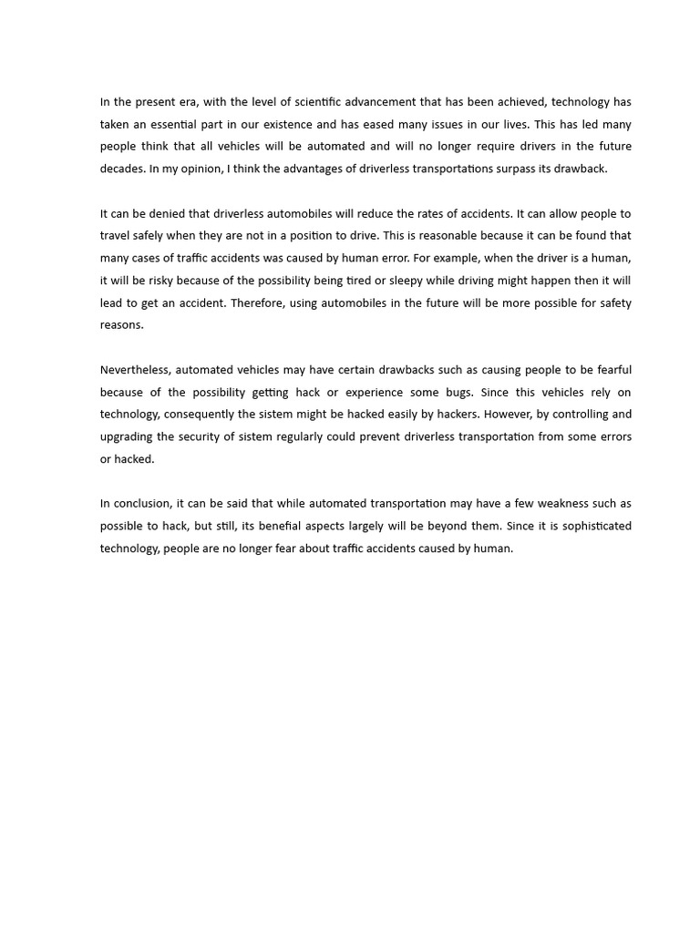 Driverless Cars WT 2 Task | PDF