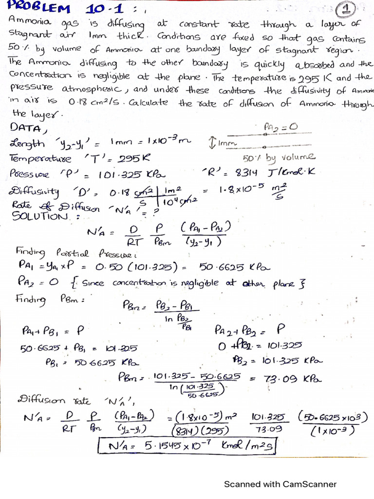Mass Transfer Problems | PDF