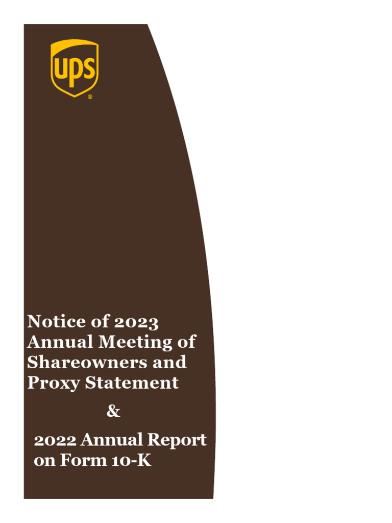 UPS 2023 Proxy Statement and 2022 Annual Report Form 10-K | PDF
