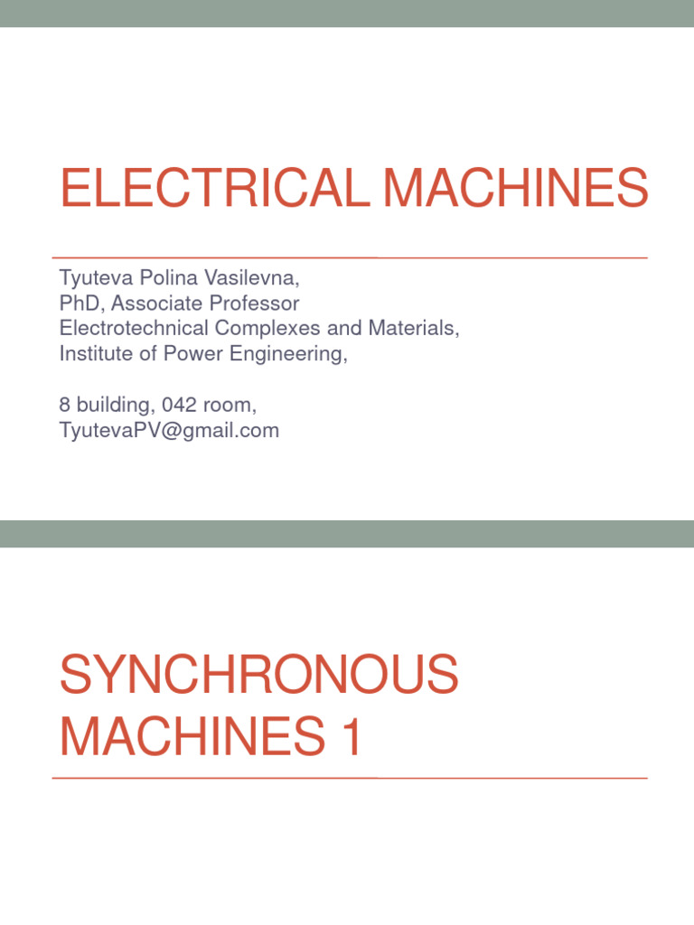 Synchronous Machines Lectures | PDF