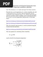 Stull's Wet-Bulb Temperature Formula | PDF | Relative Humidity | Humidity