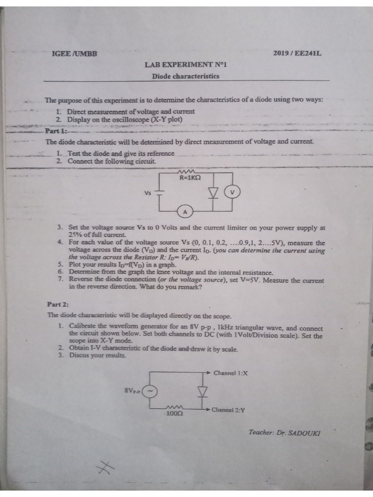 Diode lab experiment | PDF