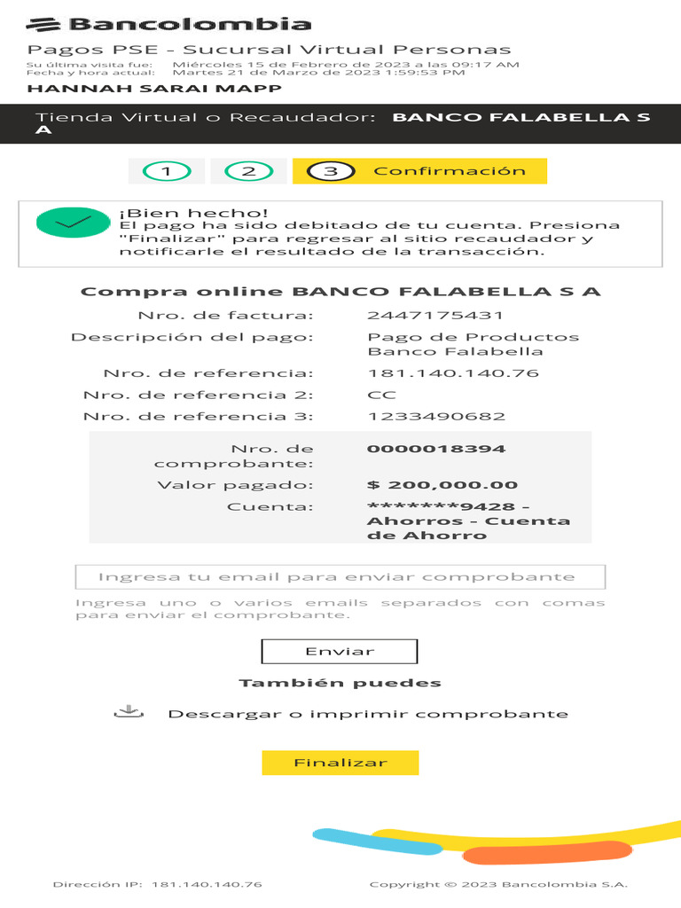 Bancolombia - Pagos PSE | PDF