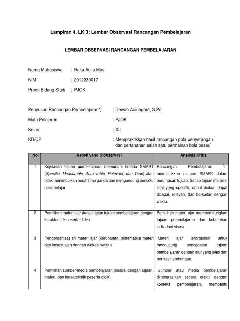 01.05.6-B3-3 Unggah LK 3 - Lembar Observasi Rancangan Dan Perangkat Pembelajaran Pada ...