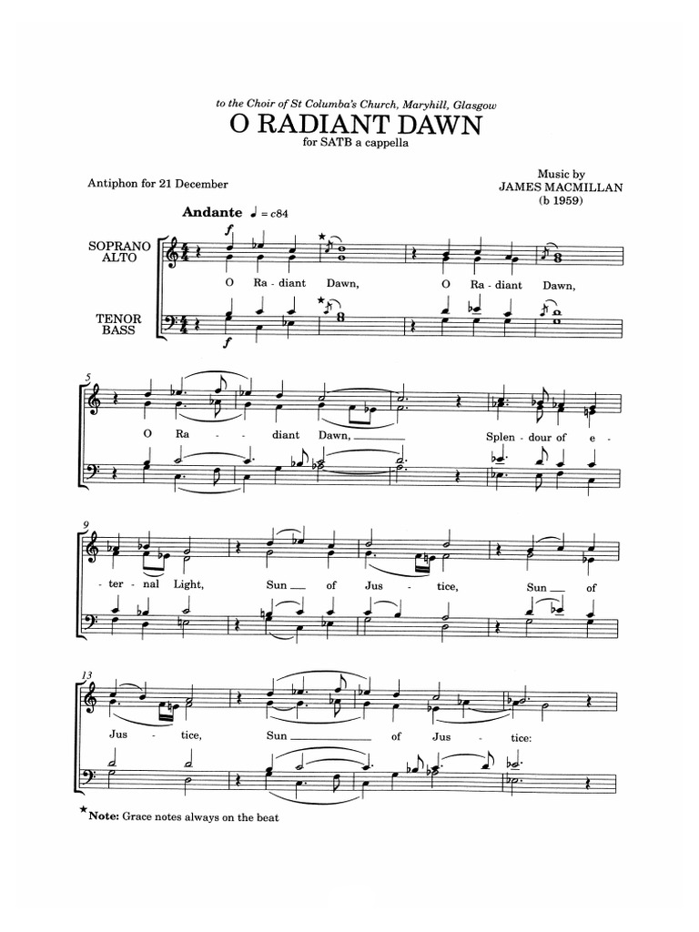 MacMillan, James - O Radiant Dawn | PDF