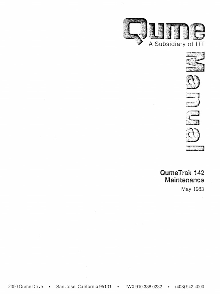 Qume Trak 142 5.25inch Floppy | PDF