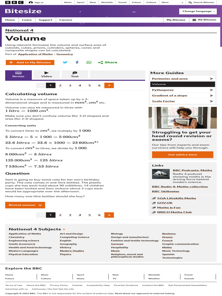 Calculating Volume - Volume - National 4 Application of Maths Revision ...