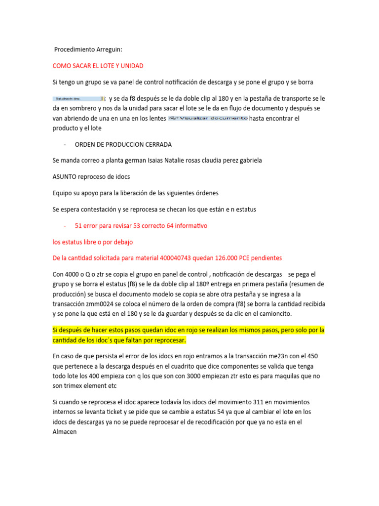Procedimiento Victor Sap | PDF
