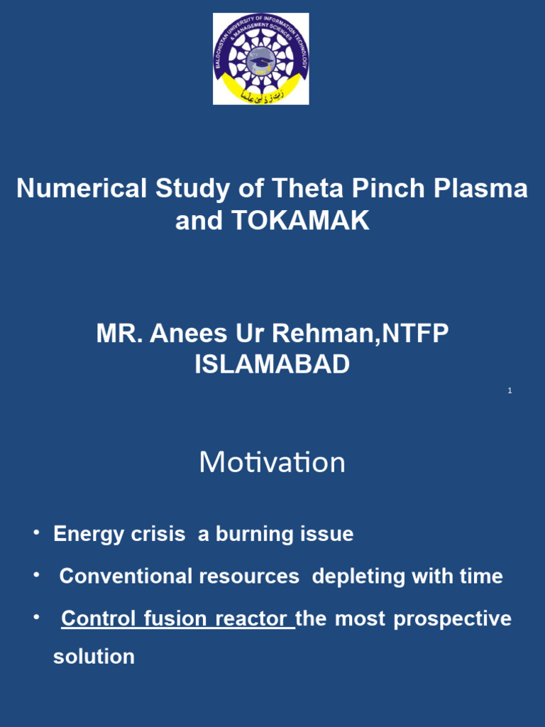 Numerical Study OF THeta Pinch Plasma | PDF | Science & Mathematics