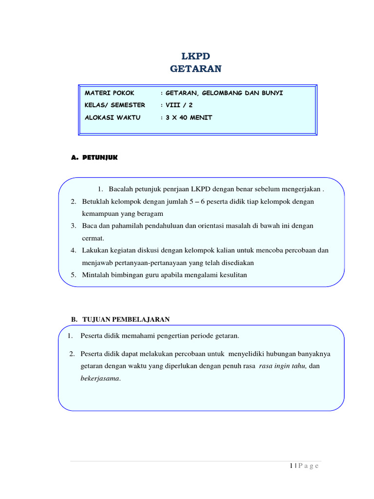 LKPD 6 Getaran | PDF