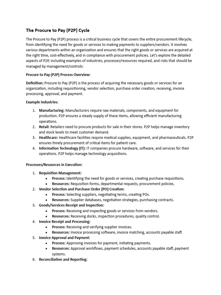 Procure To Pay | PDF