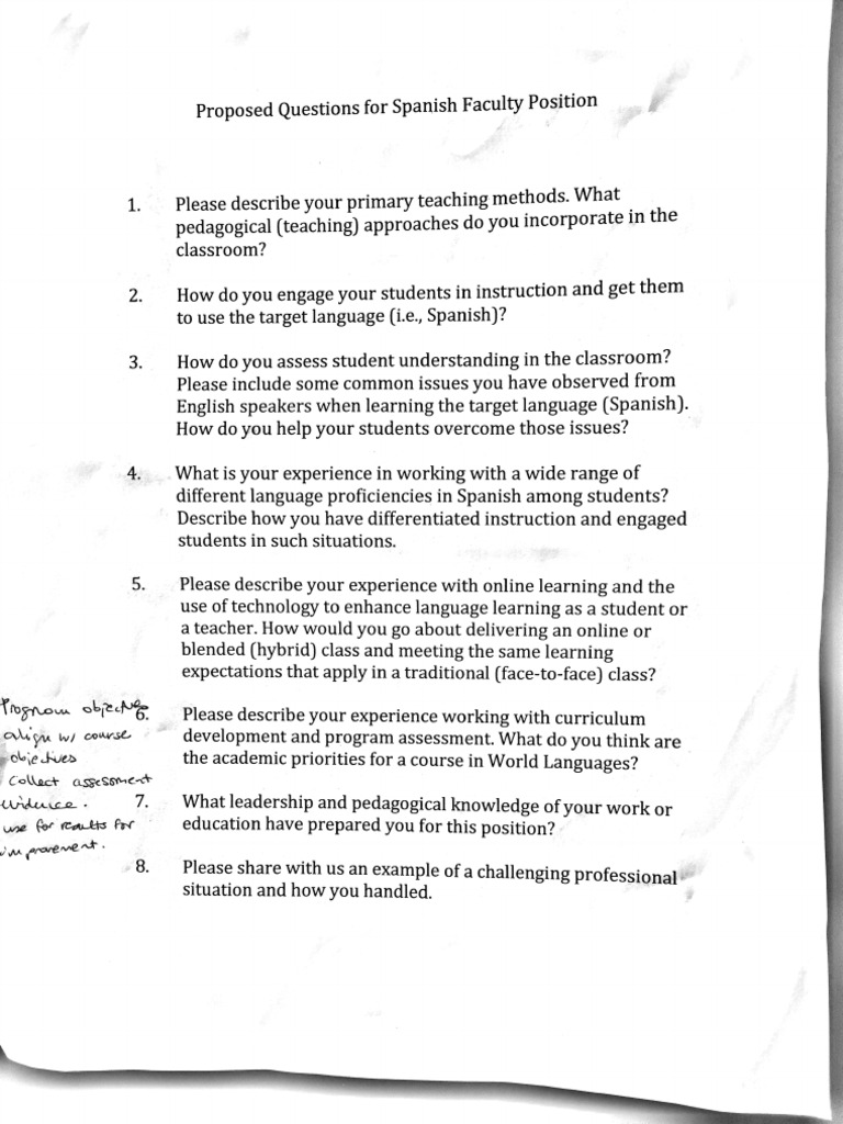 Marián Questions Interview Teaching Possitions | PDF