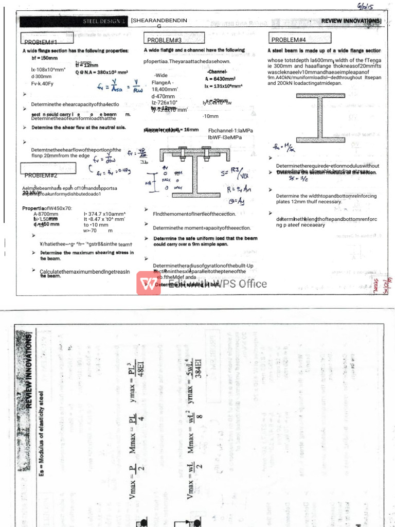 Steel Design Review Notes Ripdf | PDF | Science & Mathematics | Computers