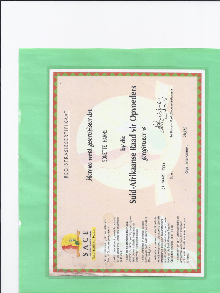 SACE Certificate | PDF